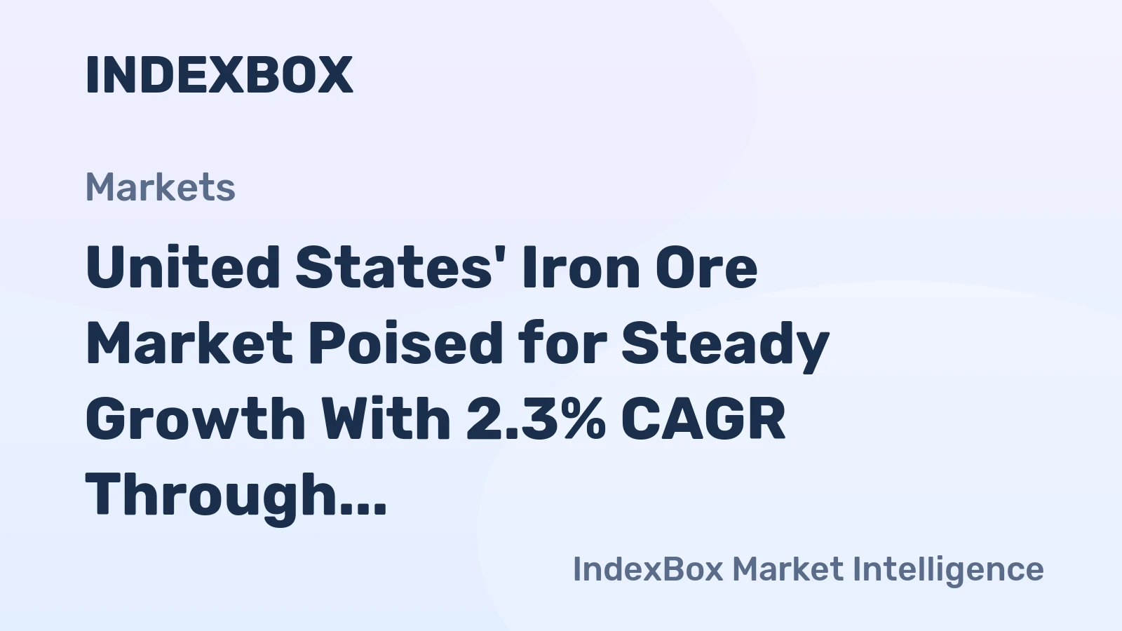 United States' Iron Ore Market Poised for Steady Growth With 2.3% CAGR Through 2035