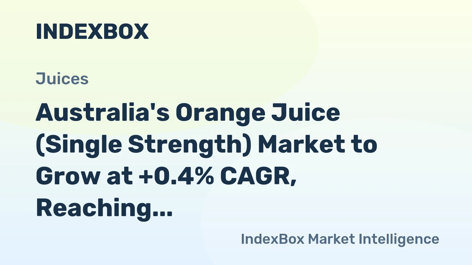 Australia's Orange Juice (Single Strength) Market to Grow at +0.4% CAGR, Reaching $15M by 2035