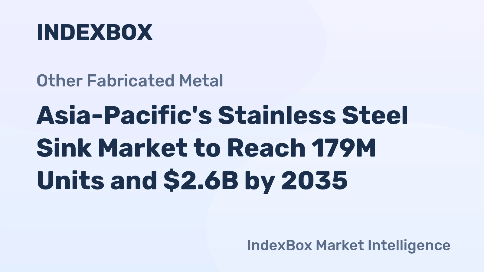 Asia-Pacific's Stainless Steel Sink Market to Reach 179M Units and $2.6B by 2035