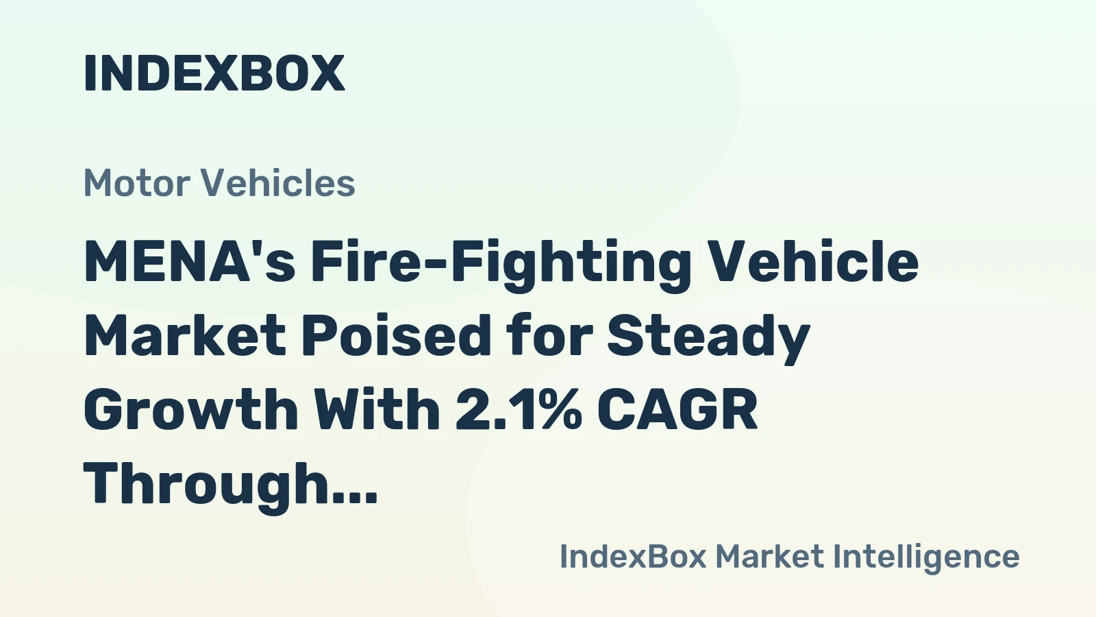 MENA's Fire-Fighting Vehicle Market Poised for Steady Growth With 2.1% CAGR Through 2035