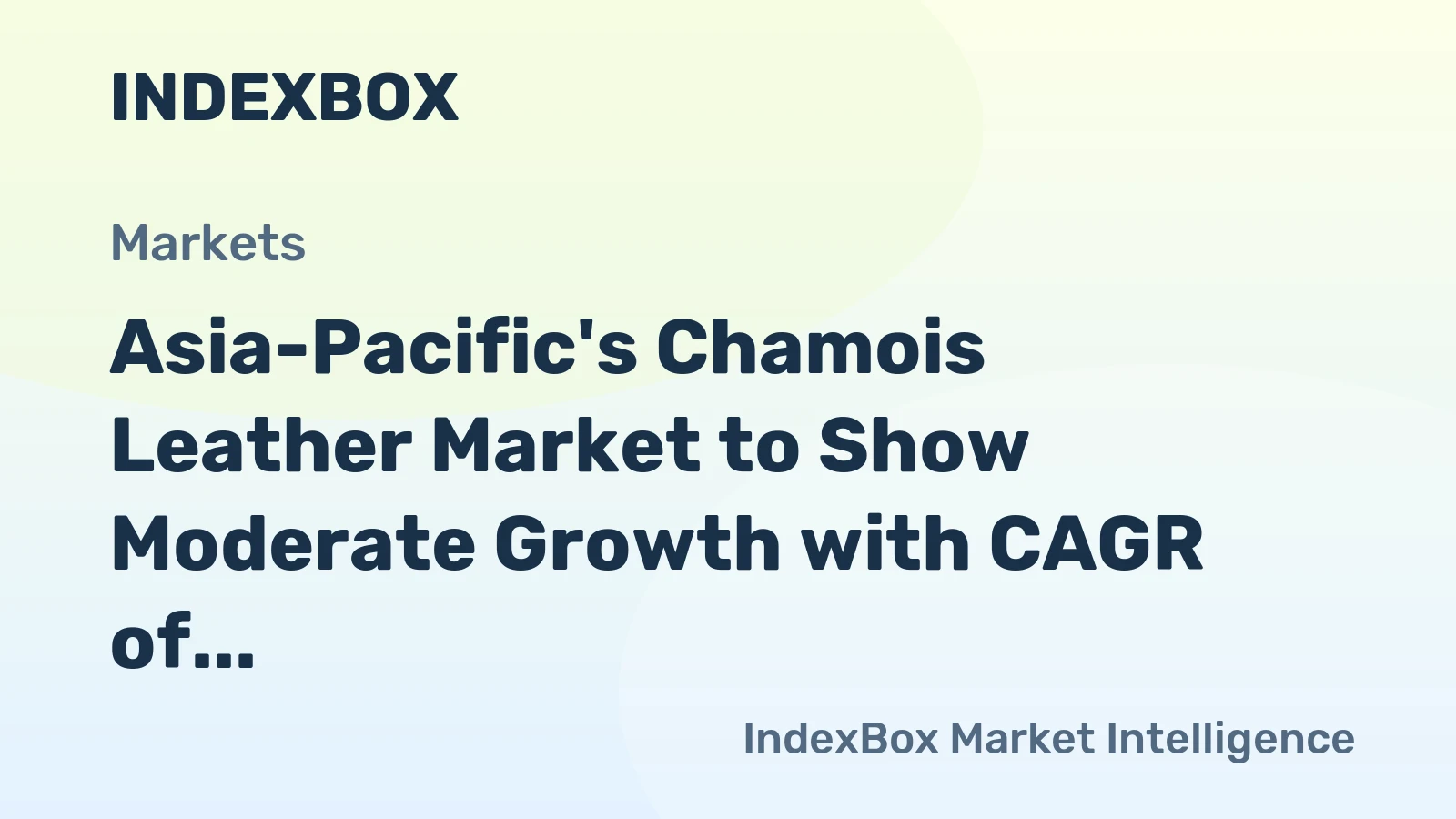 Asia-Pacific's Chamois Leather Market to Show Moderate Growth with CAGR of +0.5%