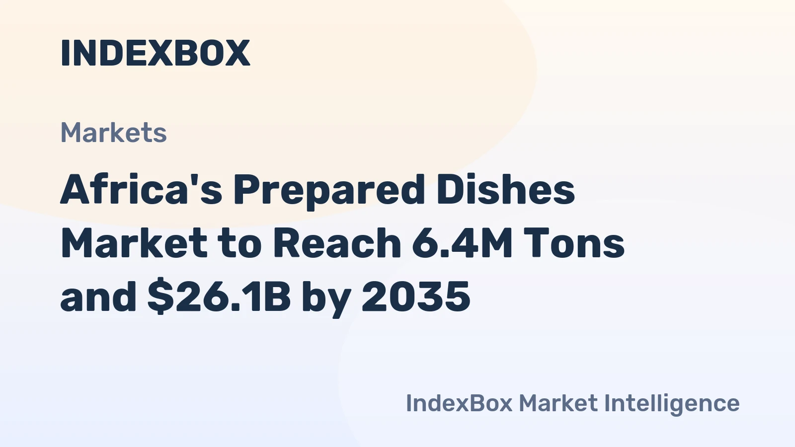 Africa's Prepared Dishes Market to Reach 6.4M Tons and $26.1B by 2035
