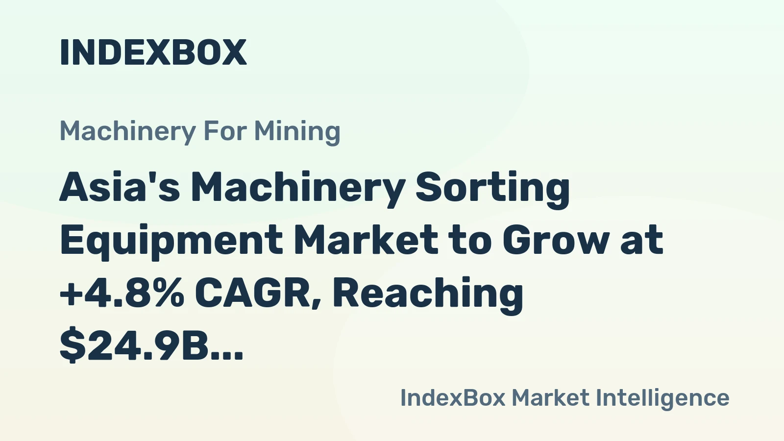 Asia's Machinery Sorting Equipment Market to Grow at +4.8% CAGR, Reaching $24.9B by 2035