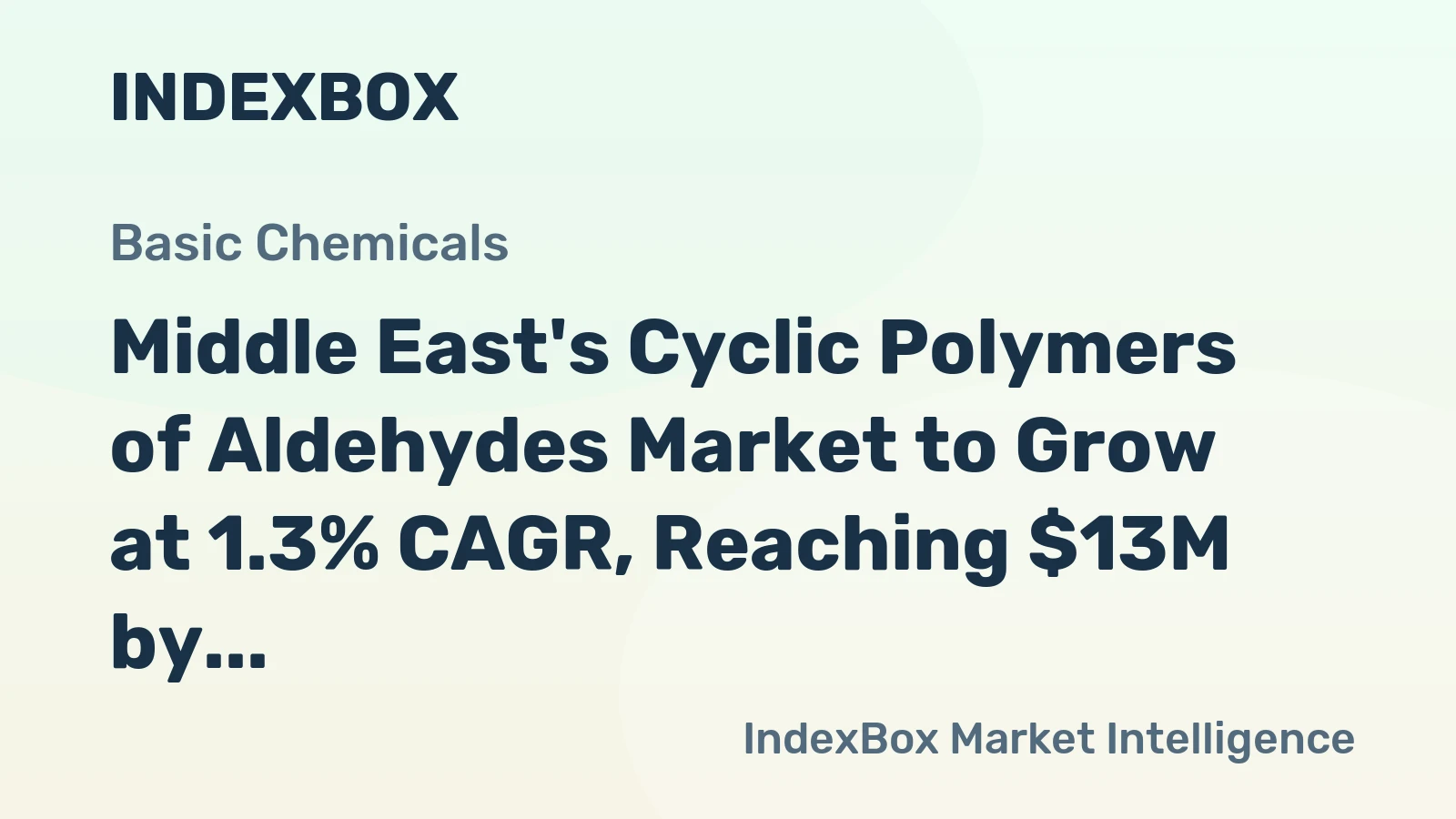 Middle East's Cyclic Polymers of Aldehydes Market to Grow at 1.3% CAGR, Reaching $13M by 2035