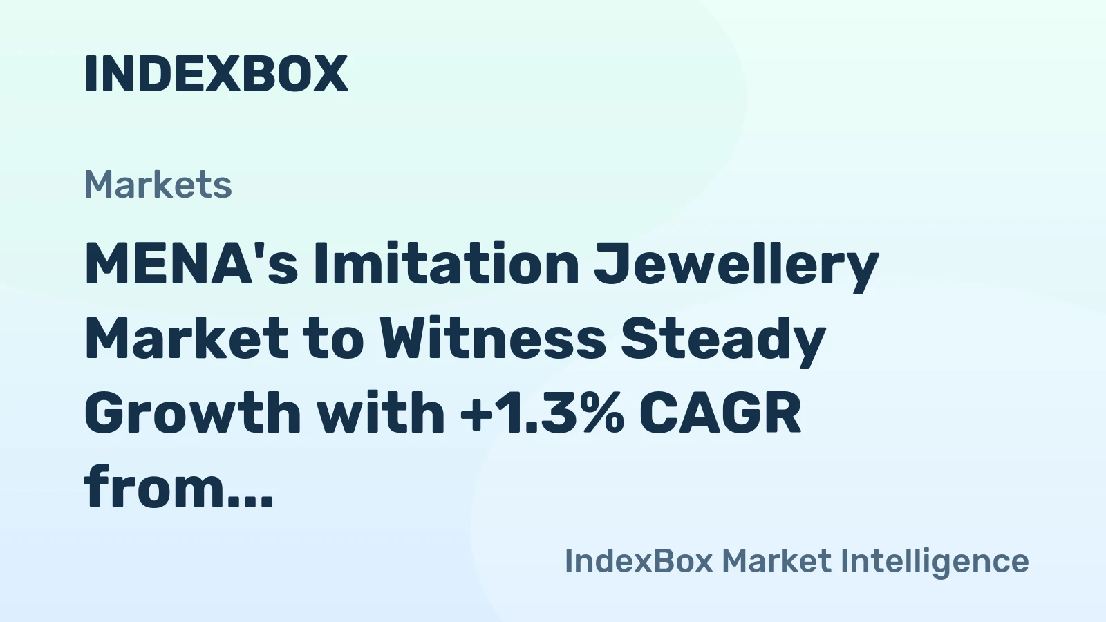 MENA's Imitation Jewellery Market to Witness Steady Growth with +1.3% CAGR from 2024 to 2035