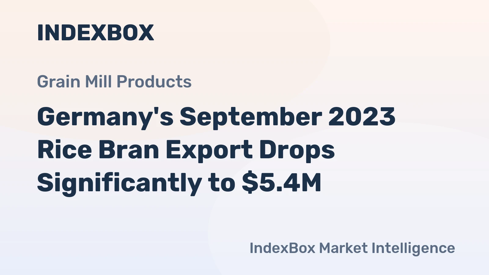 Germany's September 2023 Rice Bran Export Drops Significantly to $5.4M