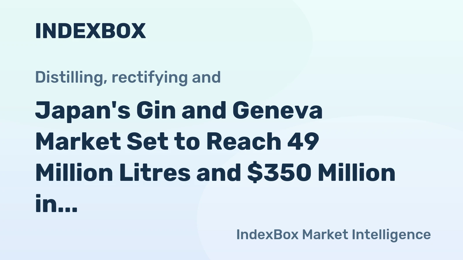 Japan's Gin and Geneva Market Set to Reach 49 Million Litres and $350 Million in Value