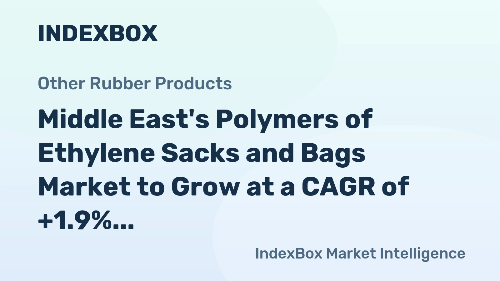 Middle East's Polymers of Ethylene Sacks and Bags Market to Grow at a CAGR of +1.9% from 2024 to 2035