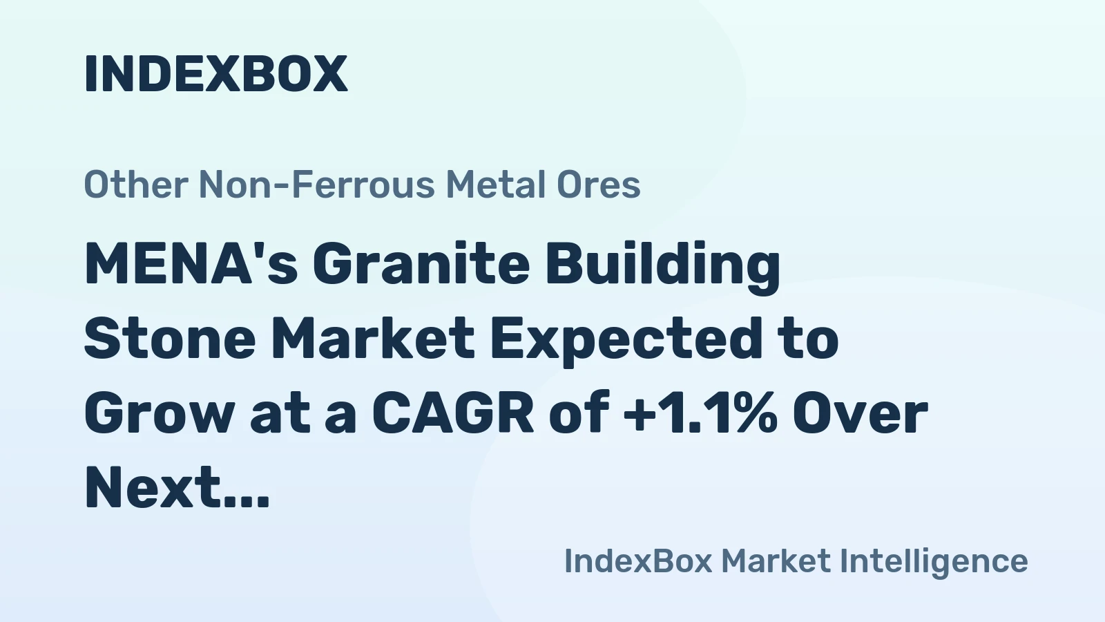 MENA's Granite Building Stone Market Expected to Grow at a CAGR of +1.1% Over Next Decade