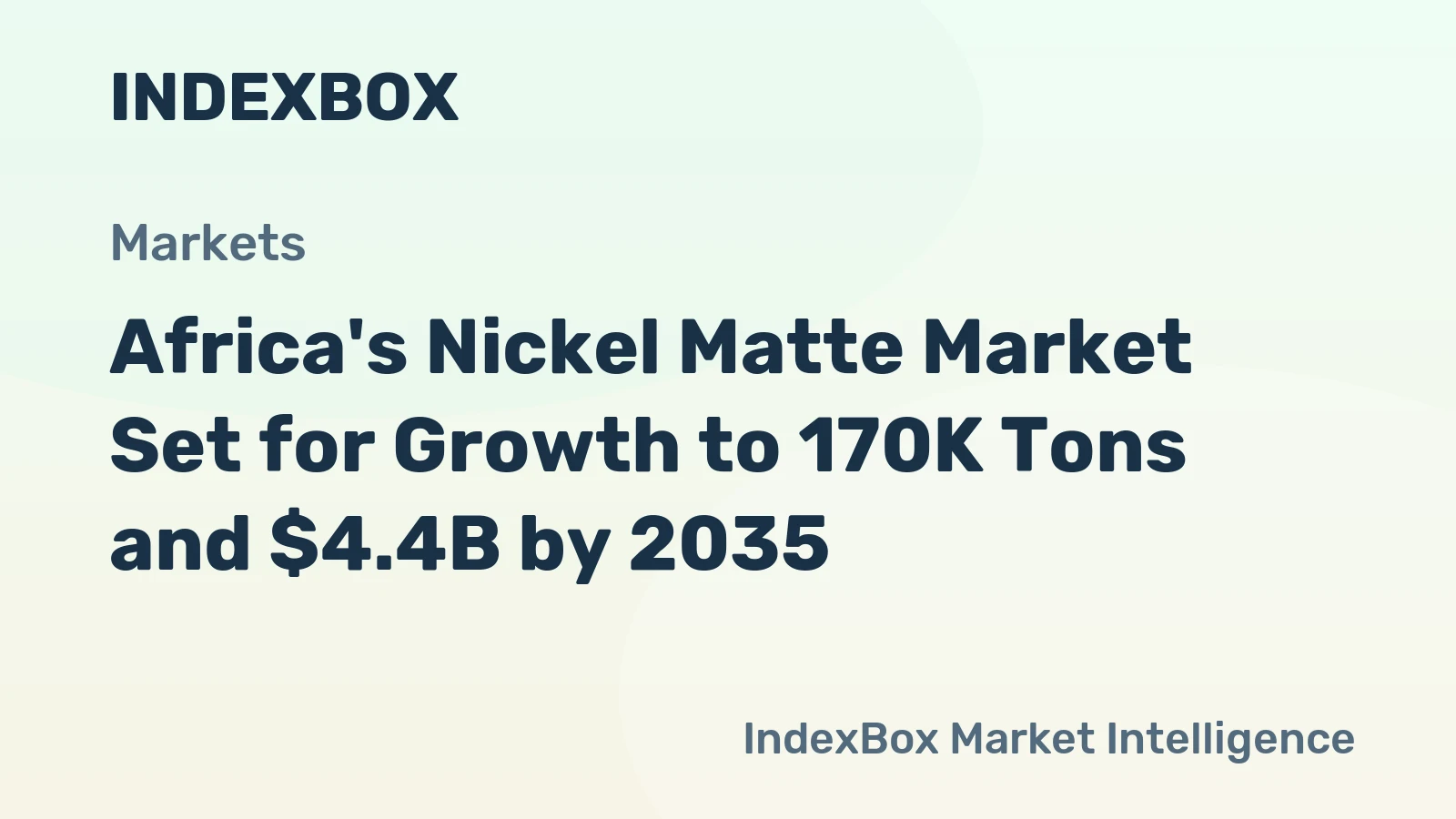 Africa's Nickel Matte Market Set for Growth to 170K Tons and $4.4B by 2035