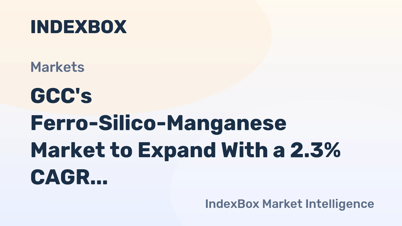 GCC's Ferro-Silico-Manganese Market to Expand With a 2.3% CAGR Through 2035