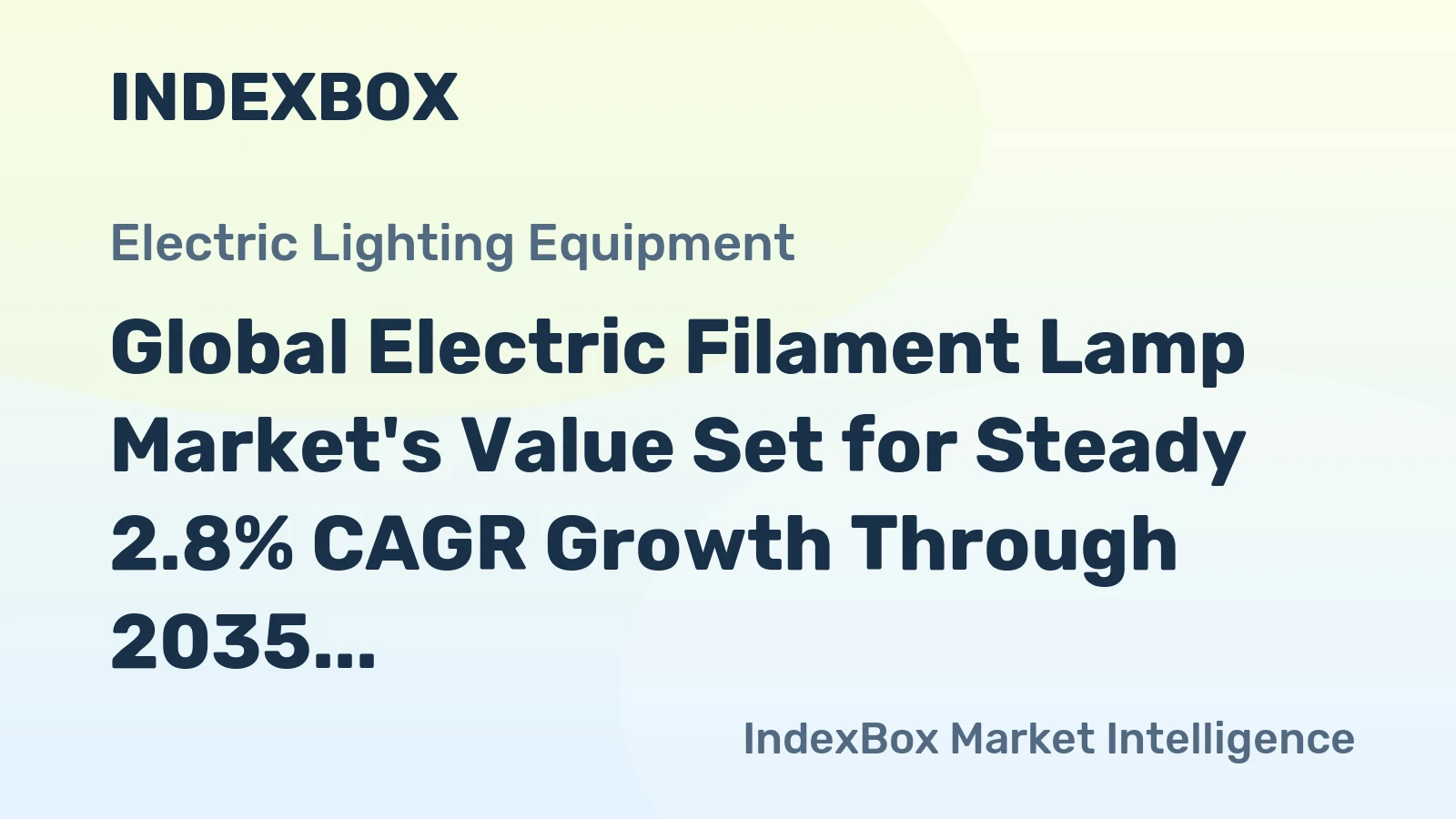 Global Electric Filament Lamp Market's Value Set for Steady 2.8% CAGR Growth Through 2035