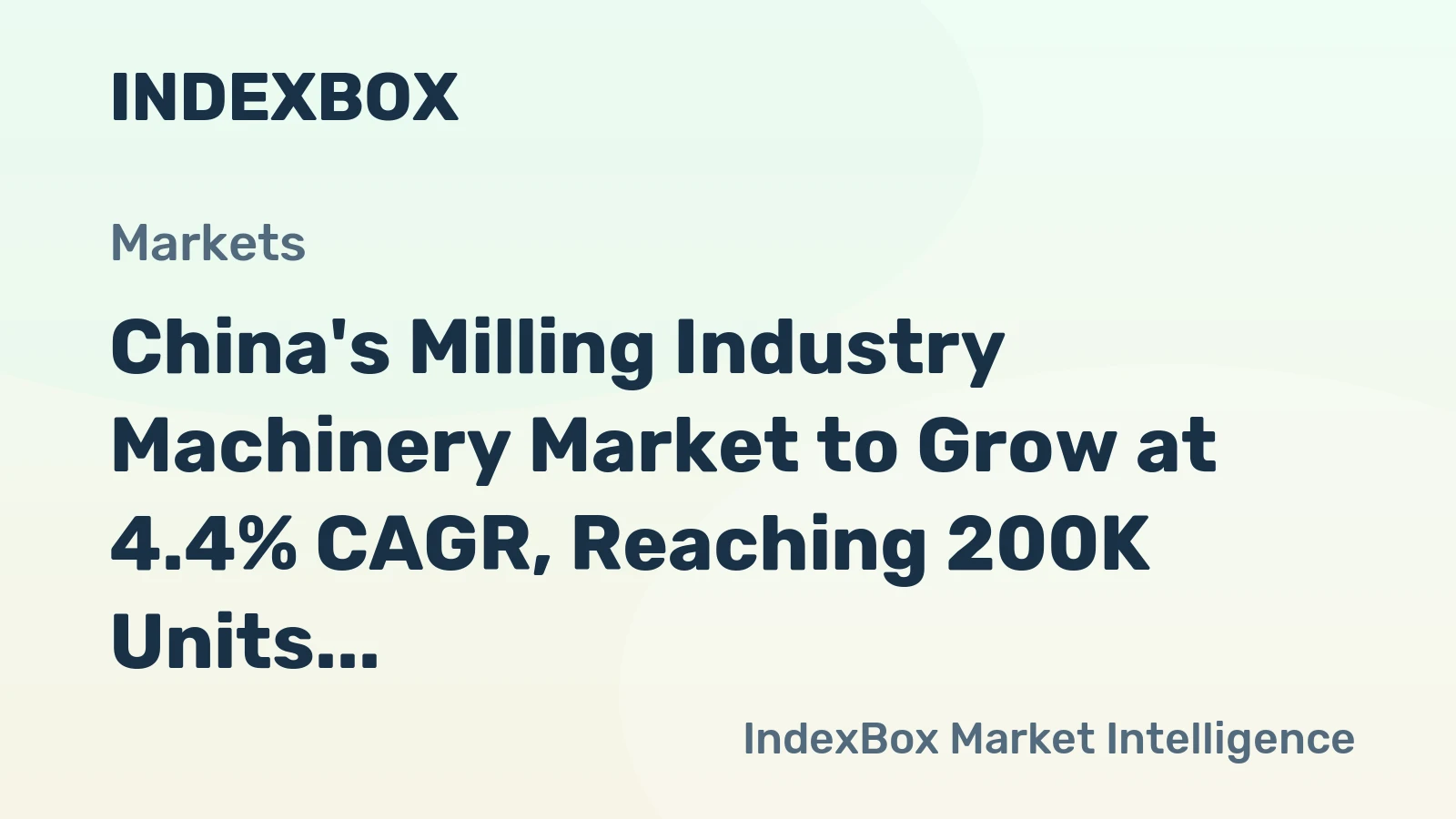 China's Milling Industry Machinery Market to Grow at 4.4% CAGR, Reaching 200K Units by 2035