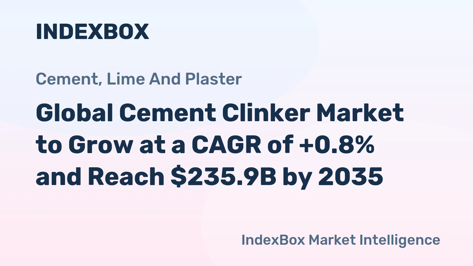 Global Cement Clinker Market to Grow at a CAGR of +0.8% and Reach $235.9B by 2035