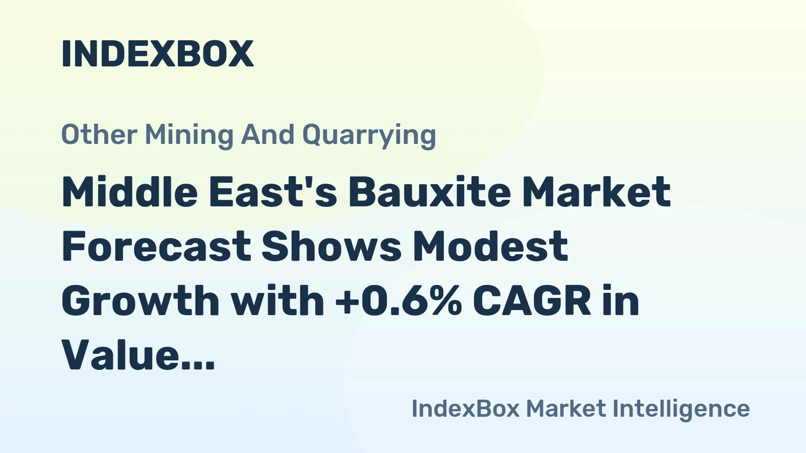 Middle East's Bauxite Market Forecast Shows Modest Growth with +0.6% CAGR in Value