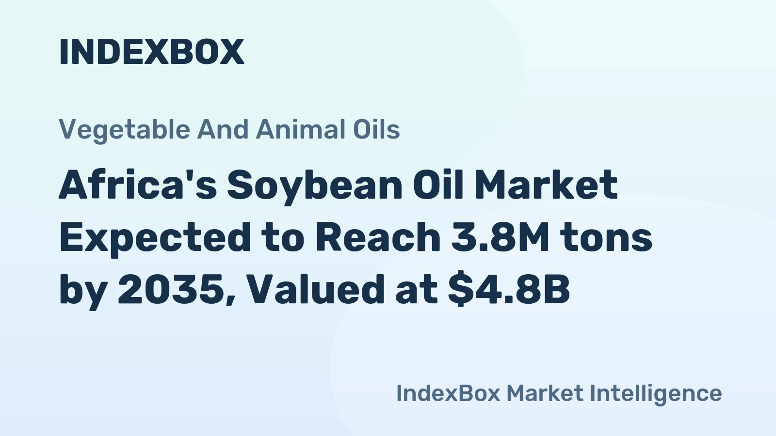 Africa's Soybean Oil Market Expected to Reach 3.8M tons by 2035, Valued at $4.8B