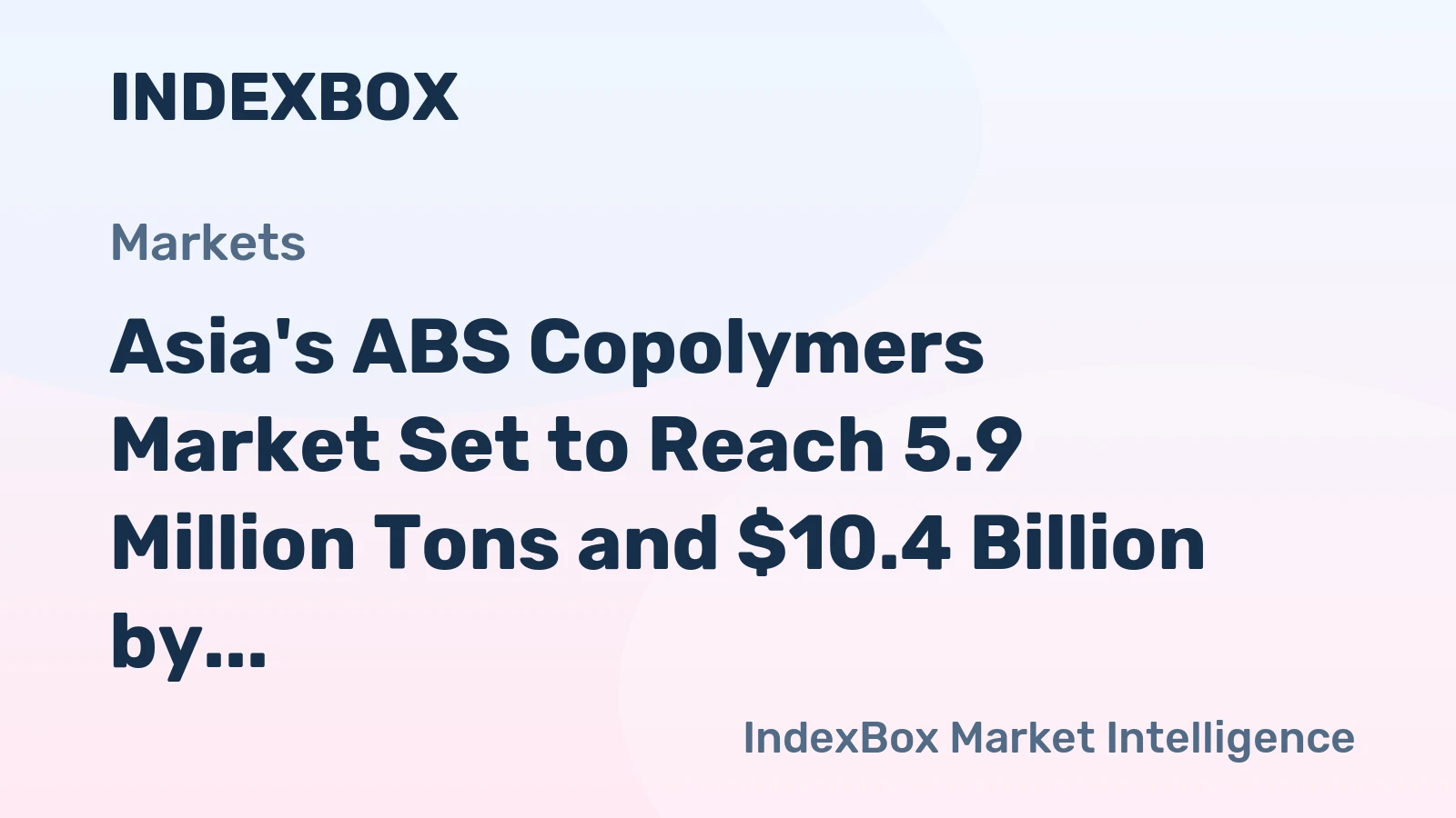 Asia's ABS Copolymers Market Set to Reach 5.9 Million Tons and $10.4 Billion by 2035
