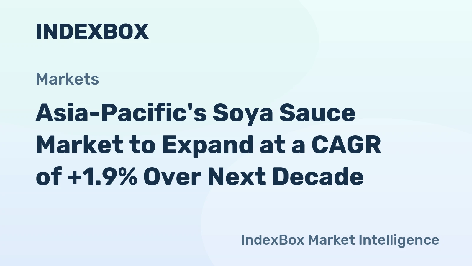 Asia-Pacific's Soya Sauce Market to Expand at a CAGR of +1.9% Over Next Decade