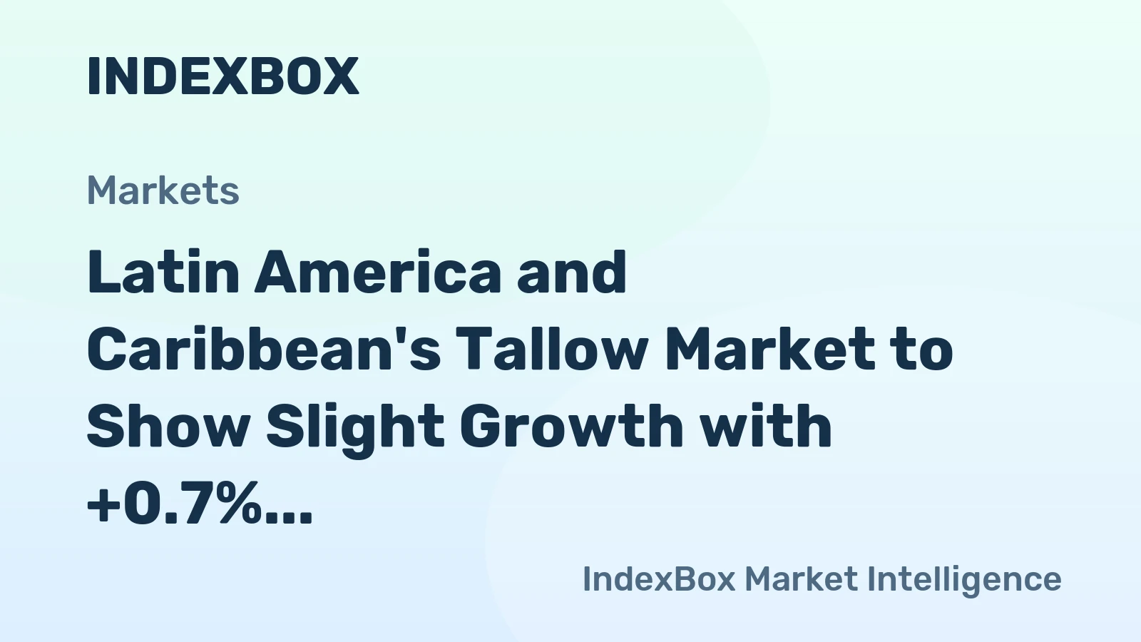 Latin America and Caribbean's Tallow Market to Show Slight Growth with +0.7% CAGR Reaching $1.4B by 2035