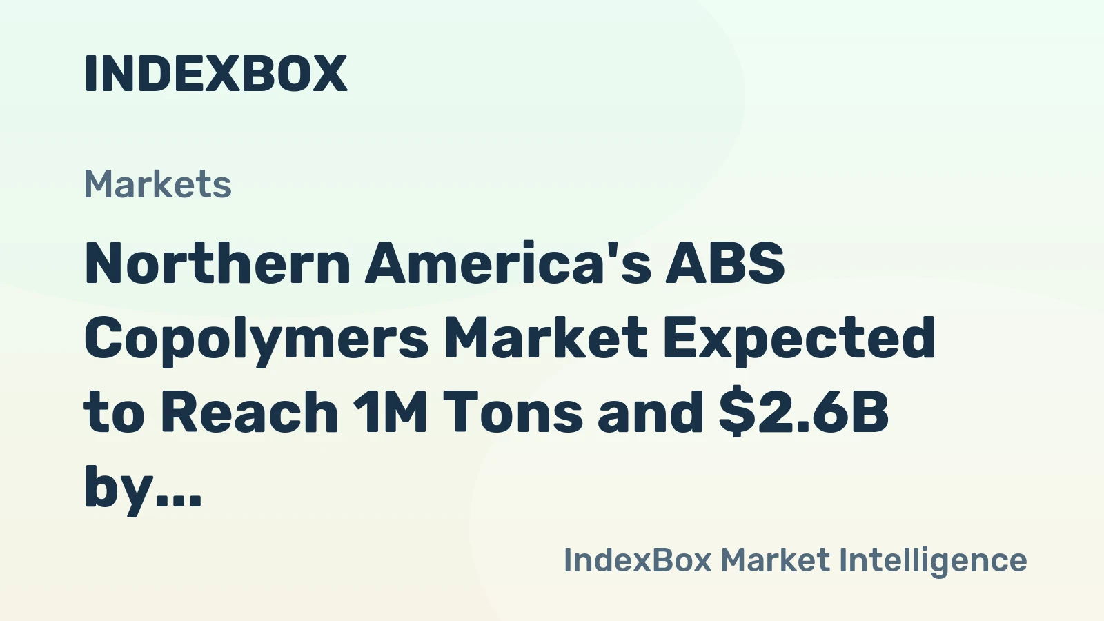 Northern America's ABS Copolymers Market Expected to Reach 1M Tons and $2.6B by 2035