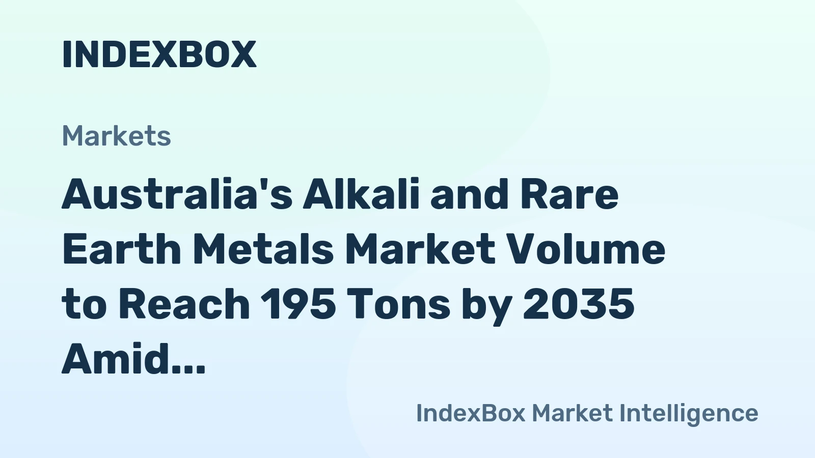 Australia's Alkali and Rare Earth Metals Market Volume to Reach 195 Tons by 2035 Amid Strong Demand