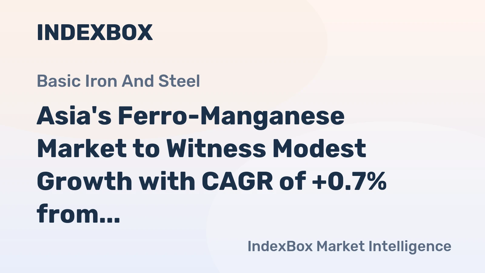 Asia's Ferro-Manganese Market to Witness Modest Growth with CAGR of +0.7% from 2024 to 2035