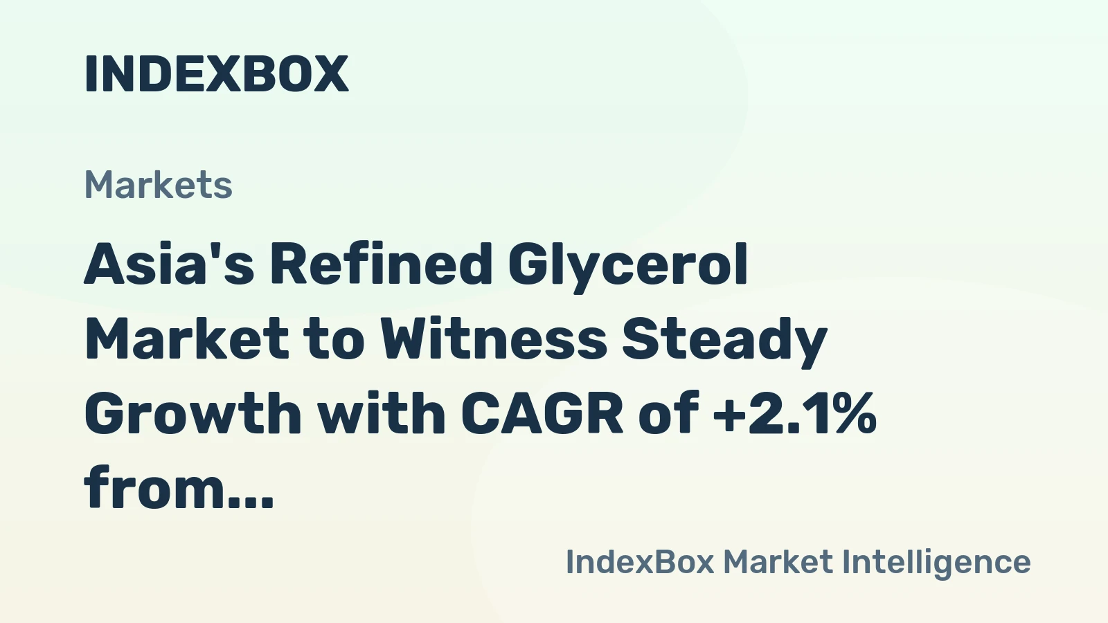 Asia's Refined Glycerol Market to Witness Steady Growth with CAGR of +2.1% from 2024 to 2035