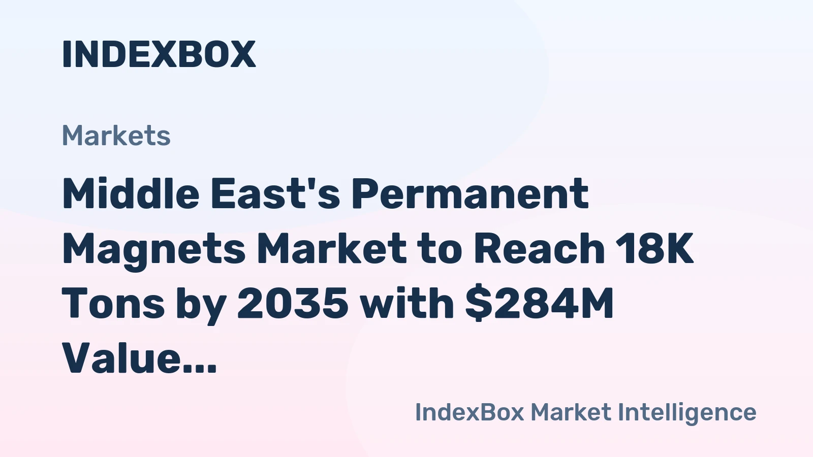 Middle East's Permanent Magnets Market to Reach 18K Tons by 2035 with $284M Value