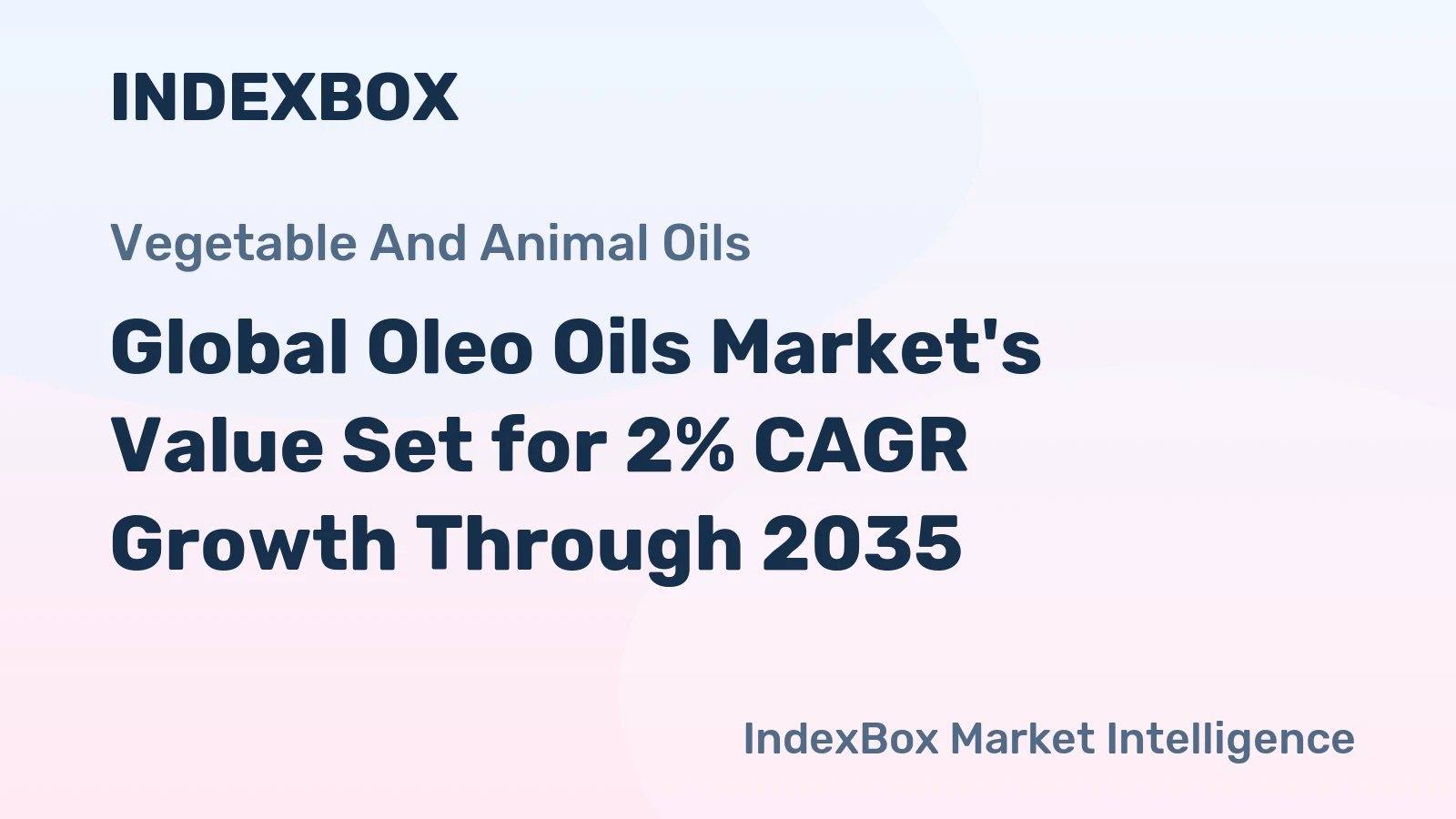 Global Oleo Oils Market's Value Set for 2% CAGR Growth Through 2035