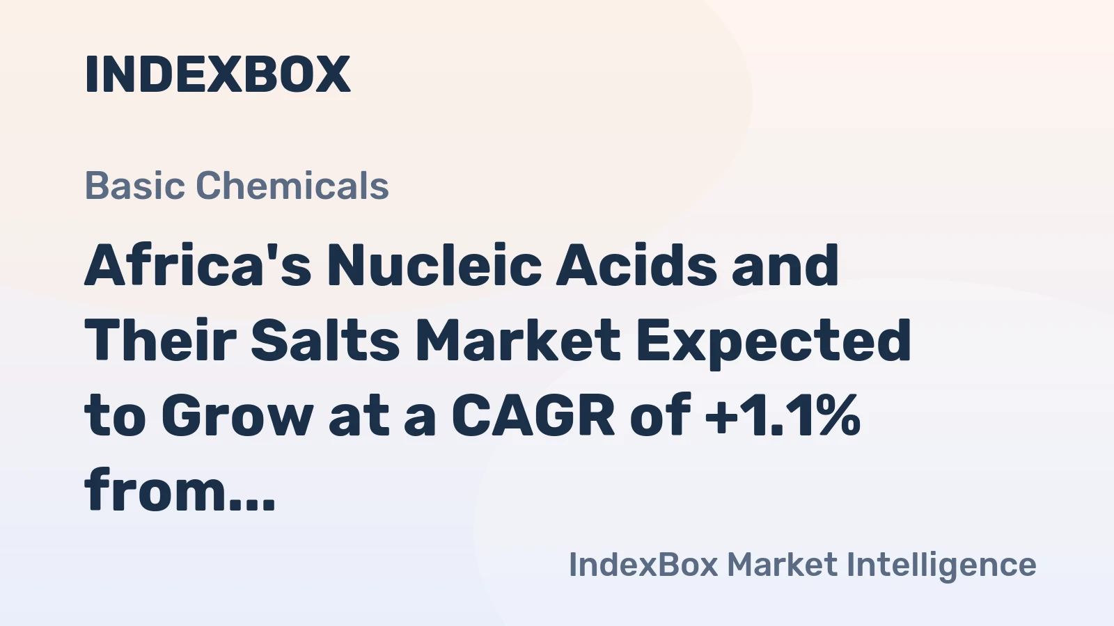 Africa's Nucleic Acids and Their Salts Market Expected to Grow at a CAGR of +1.1% from 2024 to 2035