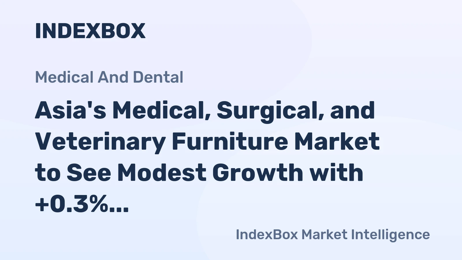 Asia's Medical, Surgical, and Veterinary Furniture Market to See Modest Growth with +0.3% CAGR