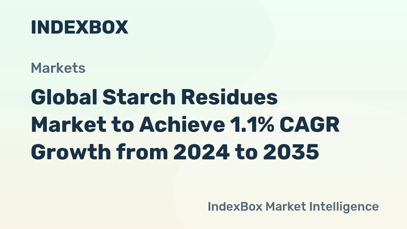 Global Starch Residues Market to Achieve 1.1% CAGR Growth from 2024 to 2035
