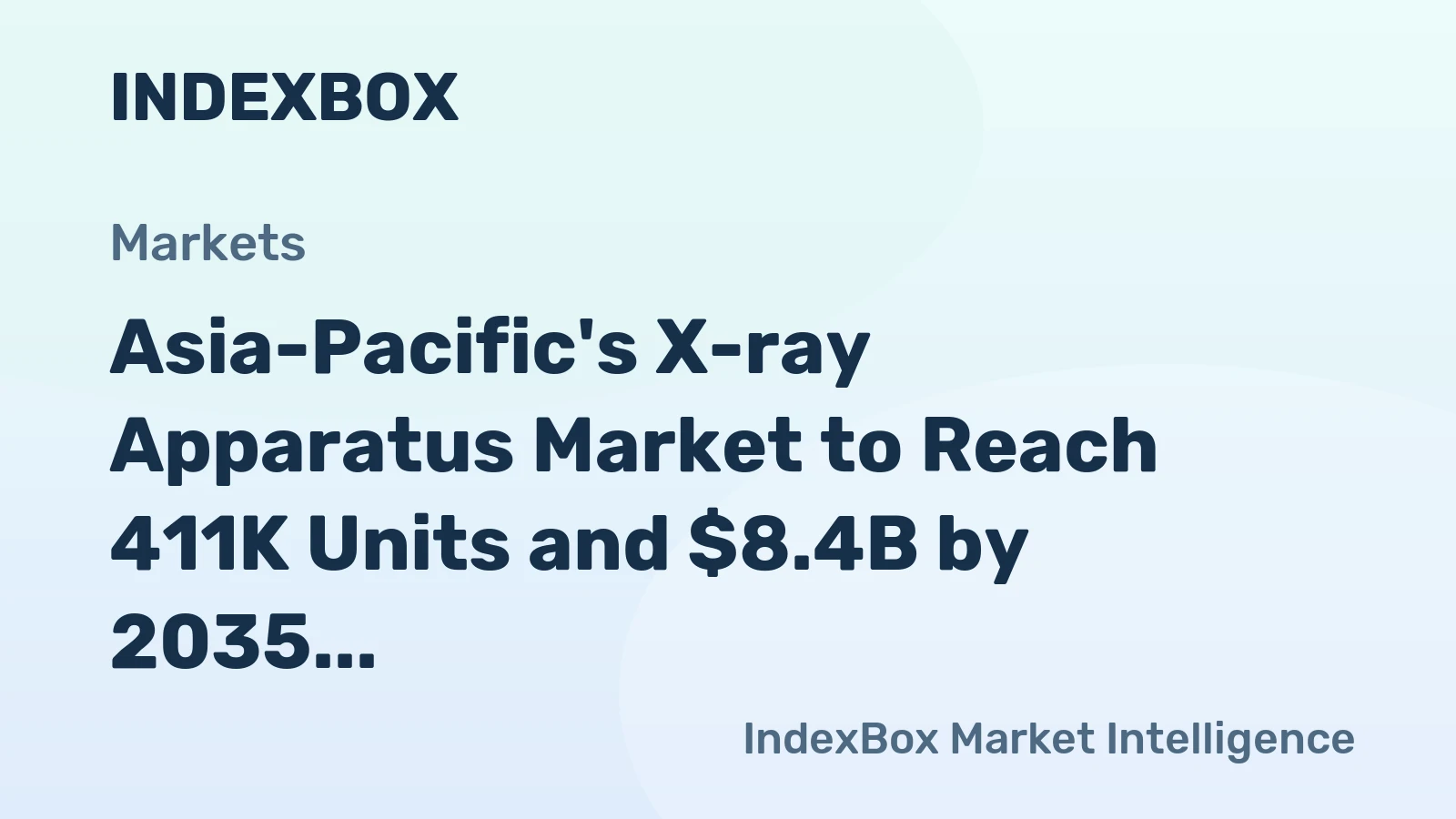 Asia-Pacific's X-ray Apparatus Market to Reach 411K Units and $8.4B by 2035, Fueled by Rising Demand