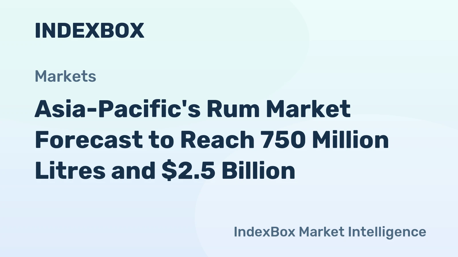 Asia-Pacific's Rum Market Forecast to Reach 750 Million Litres and $2.5 Billion