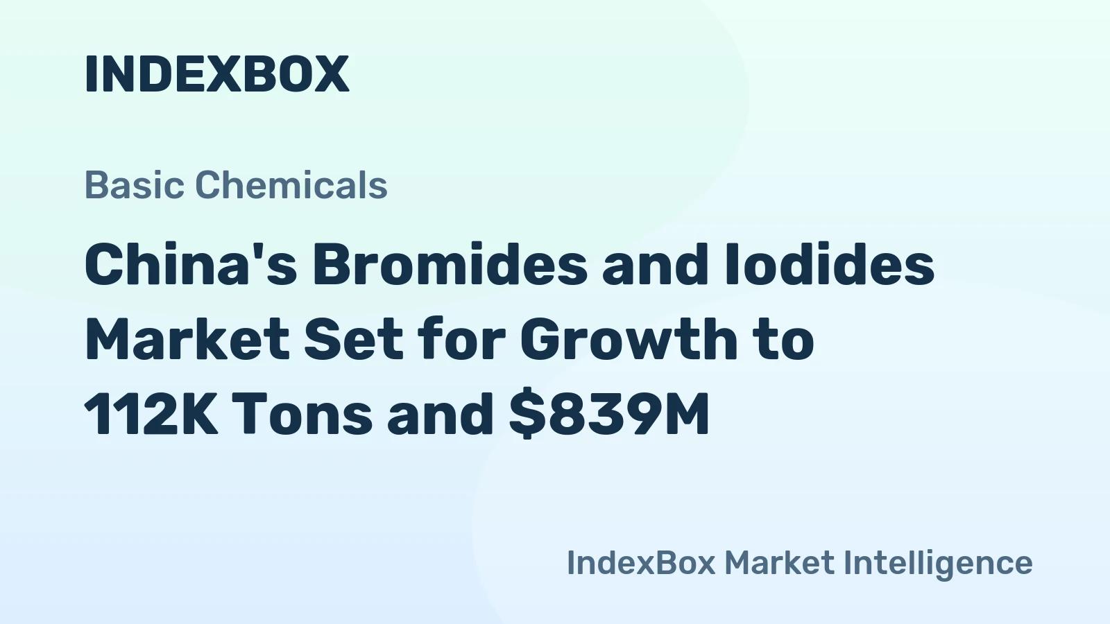 China's Bromides and Iodides Market Set for Growth to 112K Tons and $839M