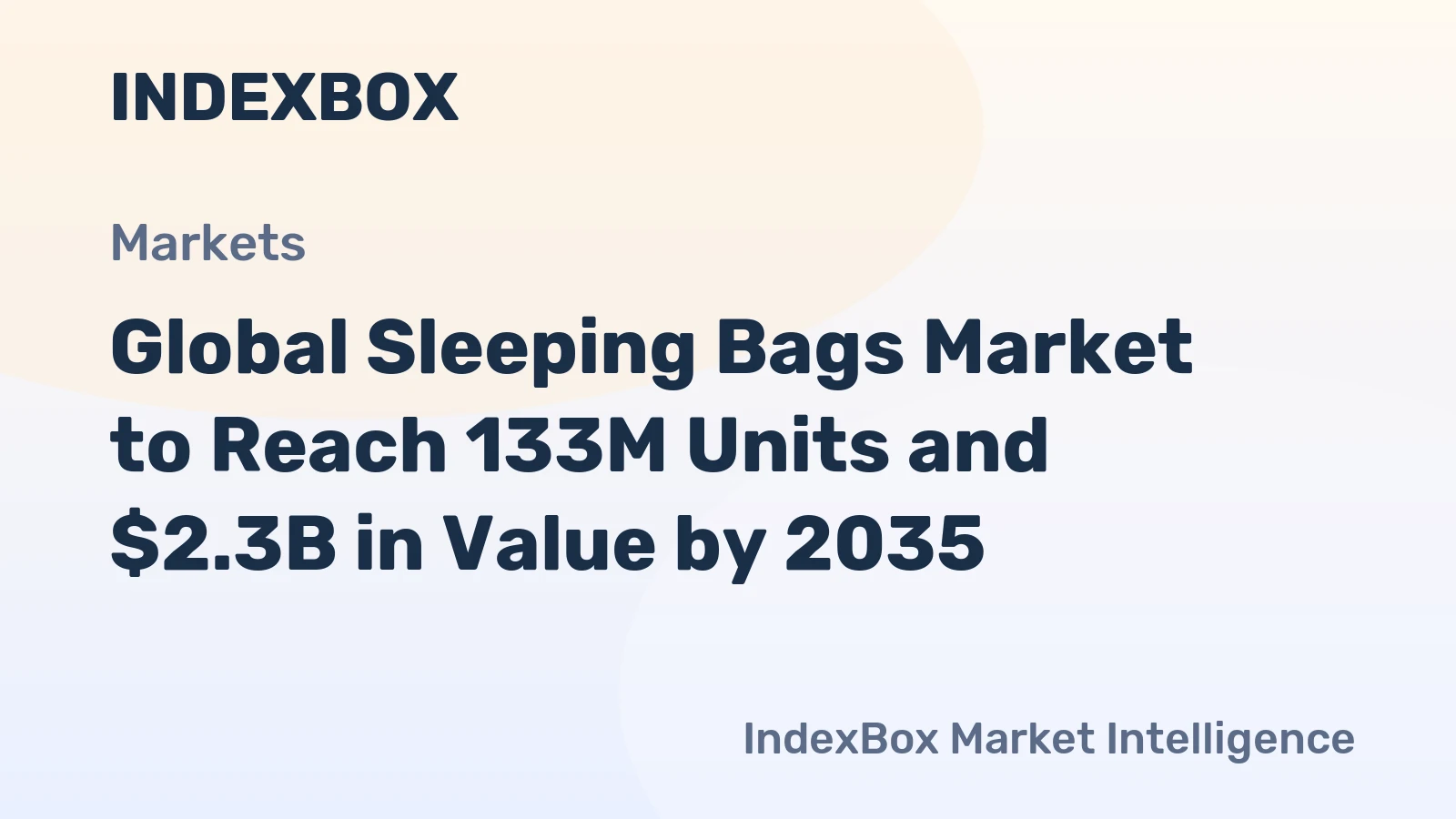 Global Sleeping Bags Market to Reach 133M Units and $2.3B in Value by 2035
