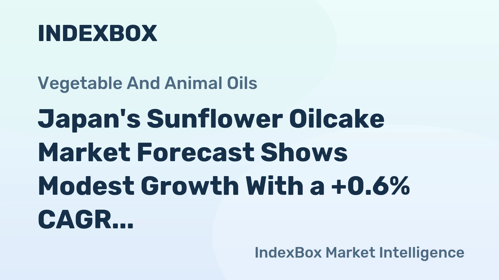 Japan's Sunflower Oilcake Market Forecast Shows Modest Growth With a +0.6% CAGR in Value