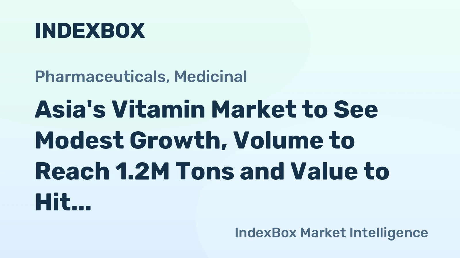 Asia's Vitamin Market to See Modest Growth, Volume to Reach 1.2M Tons and Value to Hit $23.7B by 2035