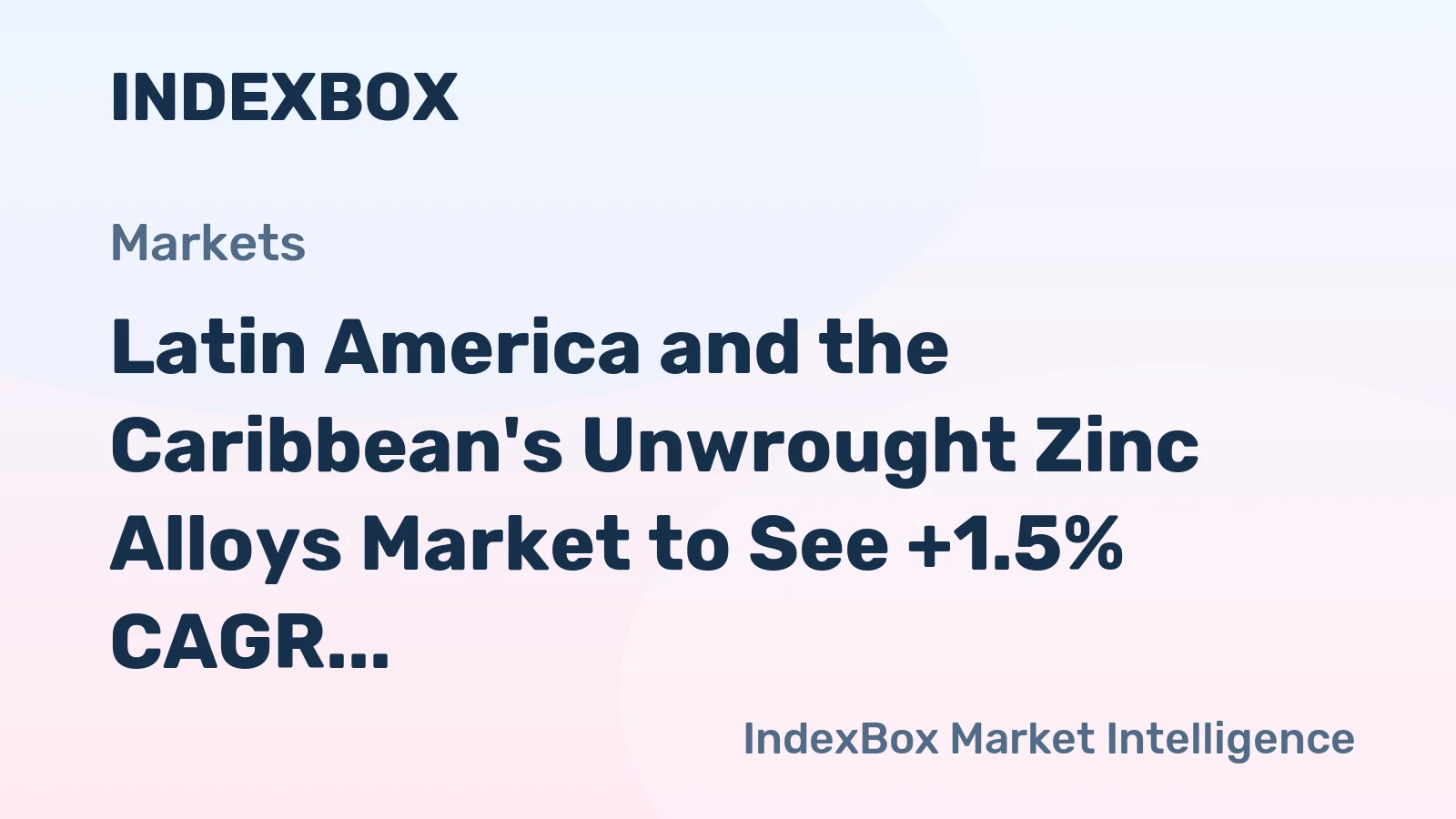 Latin America and the Caribbean's Unwrought Zinc Alloys Market to See +1.5% CAGR Growth from 2024 to 2035