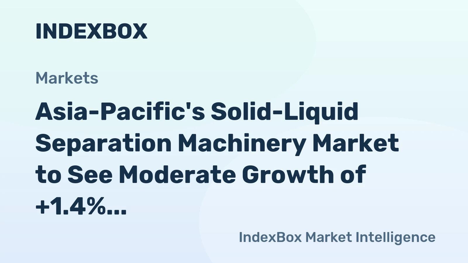 Asia-Pacific's Solid-Liquid Separation Machinery Market to See Moderate Growth of +1.4% CAGR from 2024-2035
