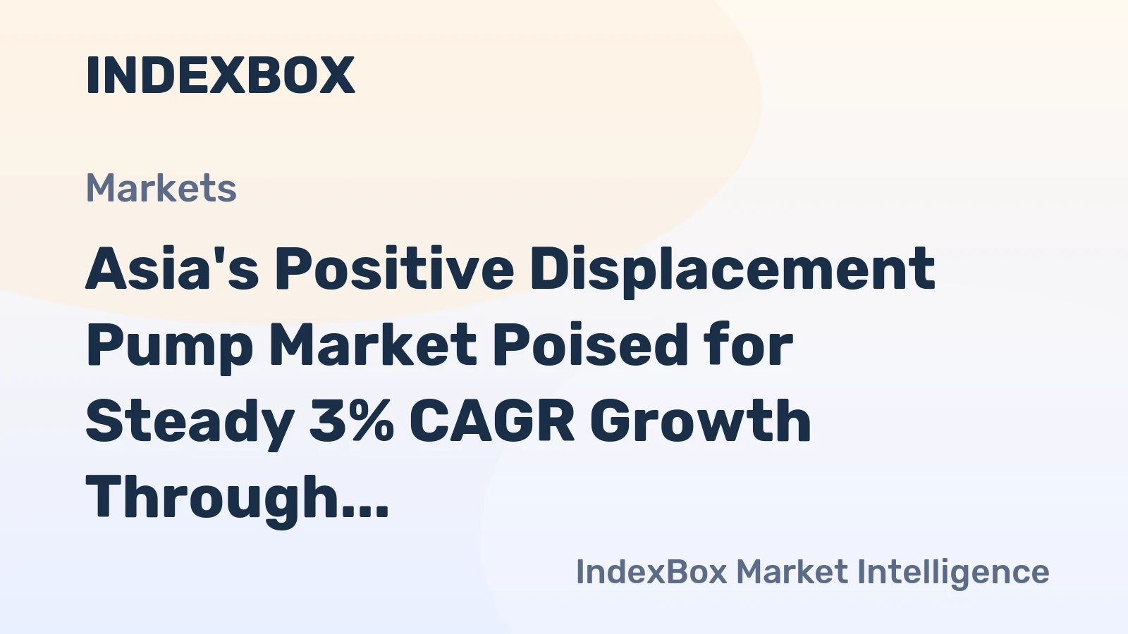 Asia's Positive Displacement Pump Market Poised for Steady 3% CAGR Growth Through 2035