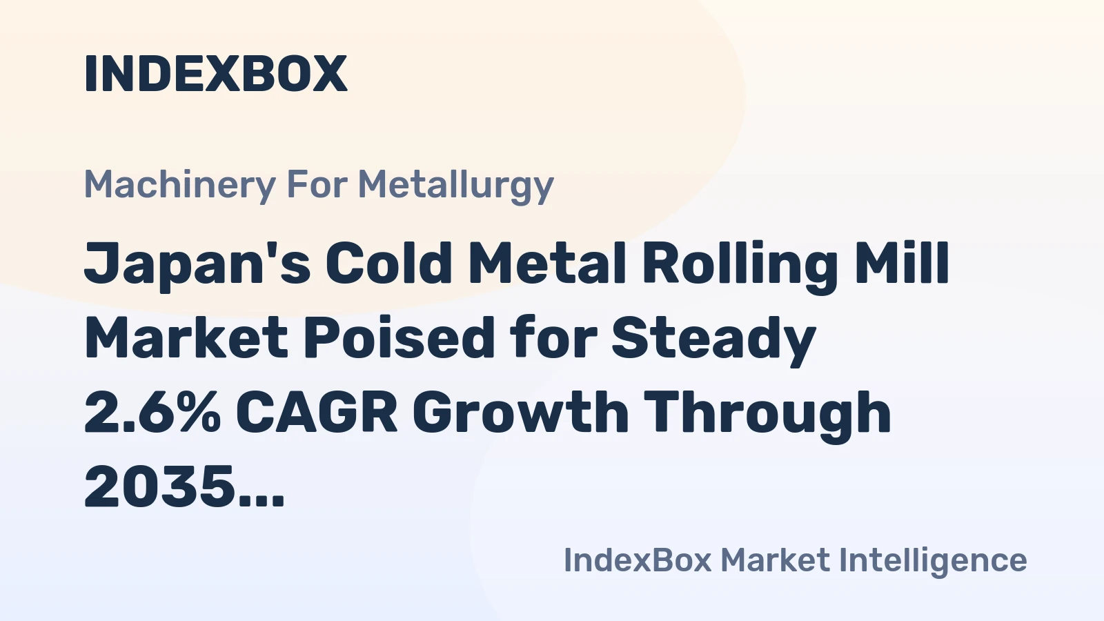 Japan's Cold Metal Rolling Mill Market Poised for Steady 2.6% CAGR Growth Through 2035