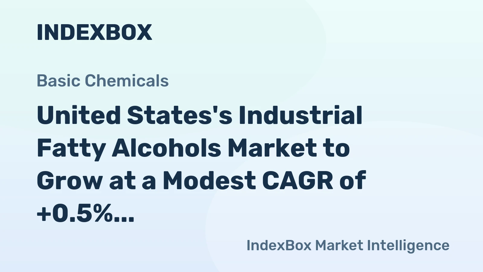 United States's Industrial Fatty Alcohols Market to Grow at a Modest CAGR of +0.5% Until 2035