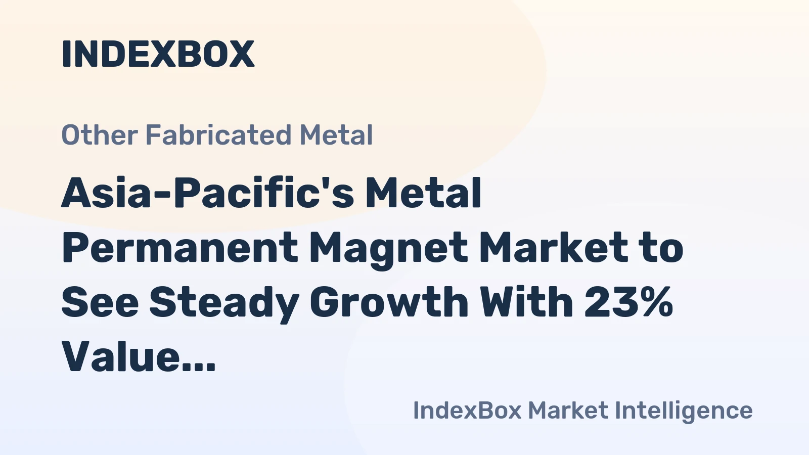 Asia-Pacific's Metal Permanent Magnet Market to See Steady Growth With 23% Value CAGR Through 2035
