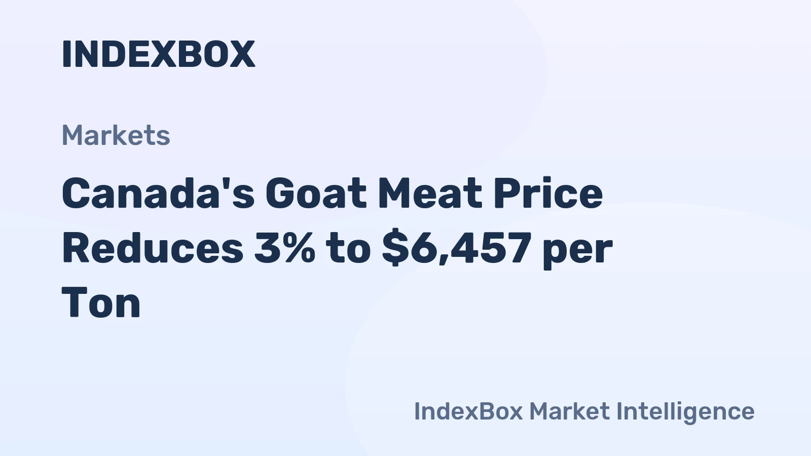 Canada's Goat Meat Price Reduces 3% to $6,457 per Ton
