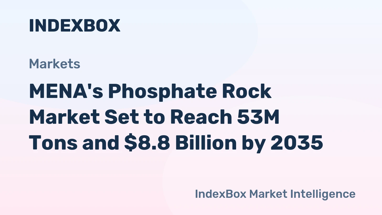 MENA's Phosphate Rock Market Set to Reach 53M Tons and $8.8 Billion by 2035