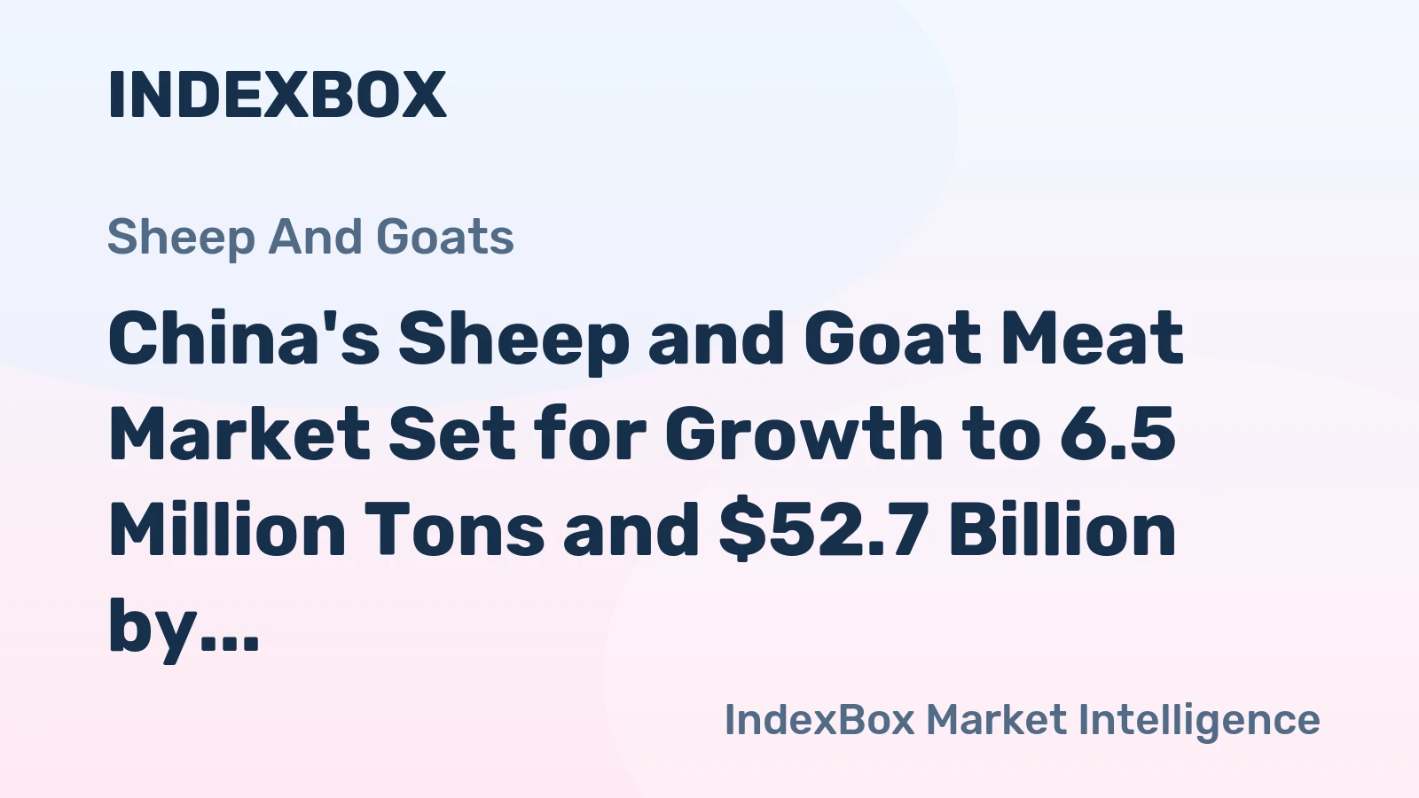 China's Sheep and Goat Meat Market Set for Growth to 6.5 Million Tons and $52.7 Billion by 2035