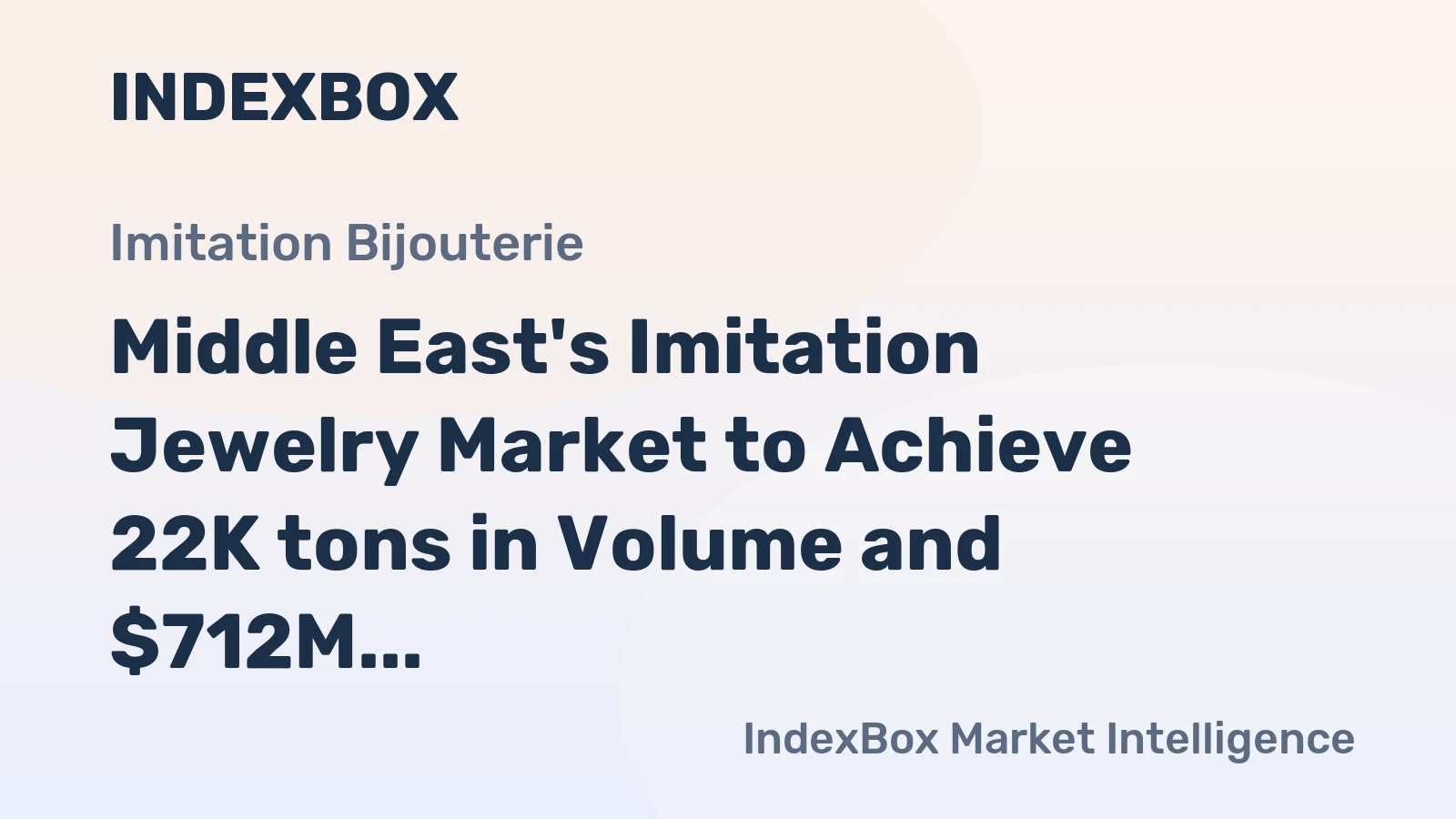 Middle East's Imitation Jewelry Market to Achieve 22K tons in Volume and $712M in Value by 2035