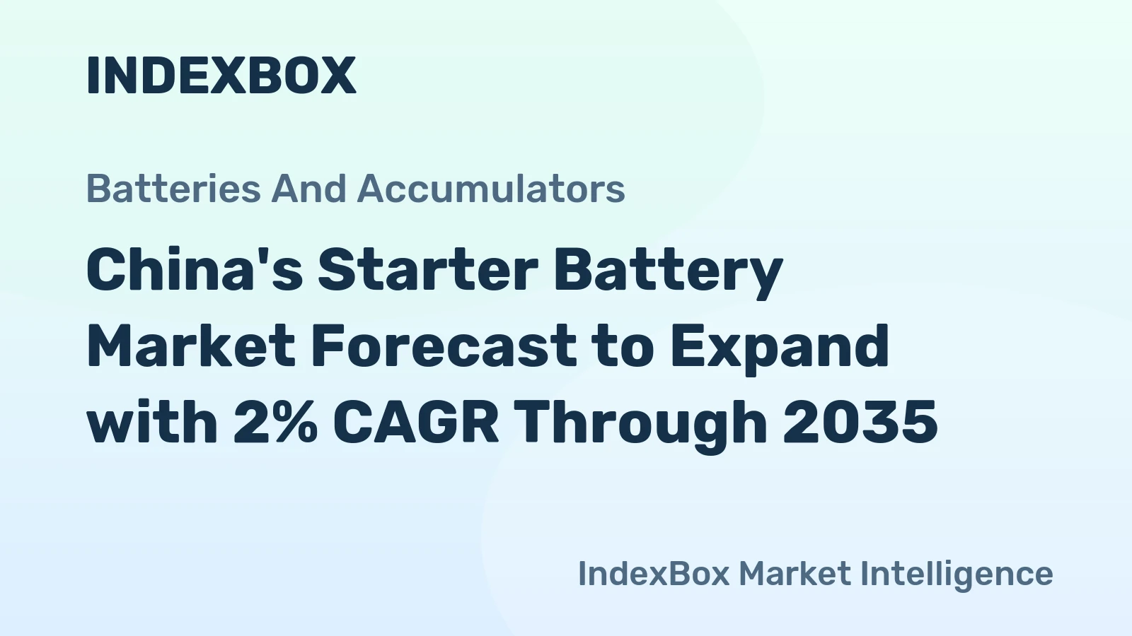 China's Starter Battery Market Forecast to Expand with 2% CAGR Through 2035