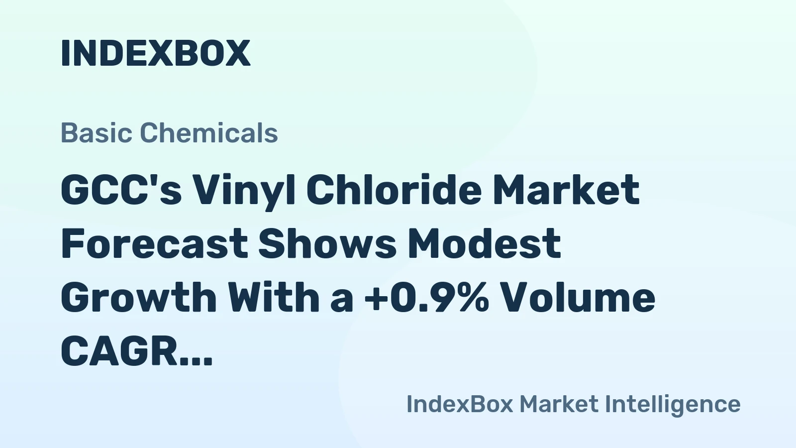 GCC's Vinyl Chloride Market Forecast Shows Modest Growth With a +0.9% Volume CAGR Through 2035